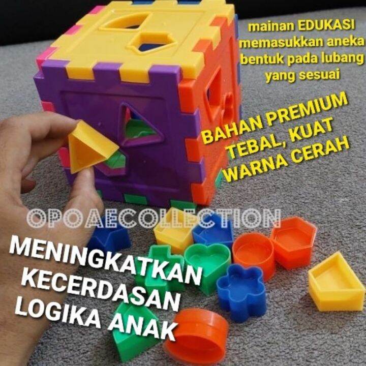 mainan edukasi sorting puzzel puzel kotak - sorting geometri JALA ...