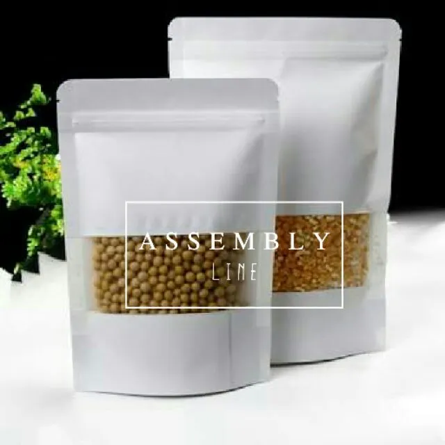 Retail : 10 pcs White/Brown Craft pouch w/ resealable ziplock food ...