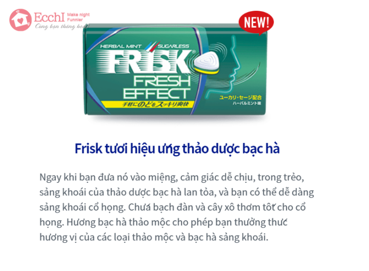 Kẹo ngậm bạc hà thảo dược Frisk Fresh Effect Nhật Bản (hộp 50 viên ...