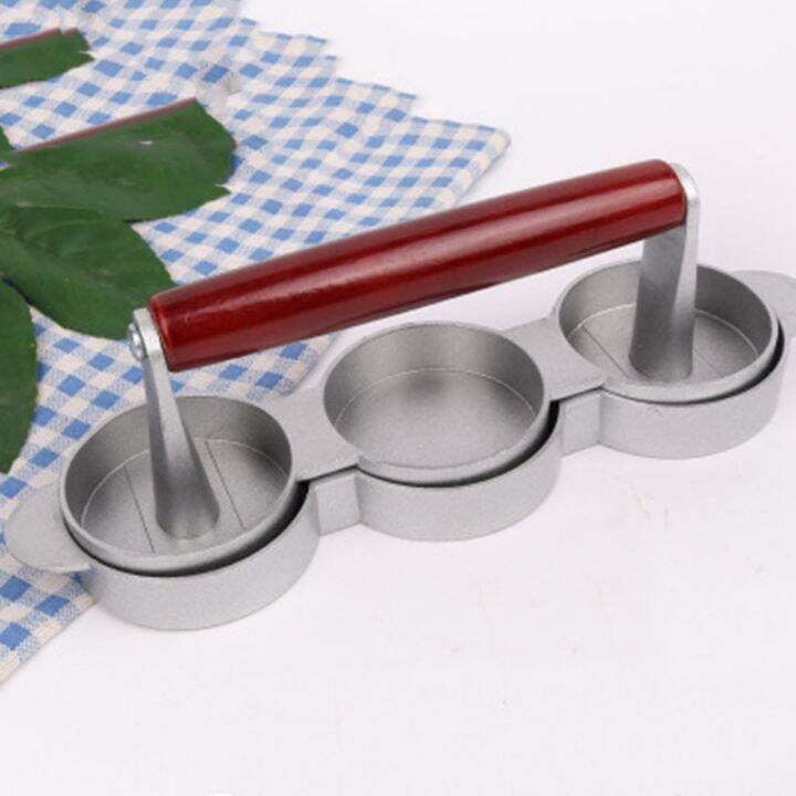 Mini Hamburger Presses Nonstick 3 Slot Small Burger Patties Press ...