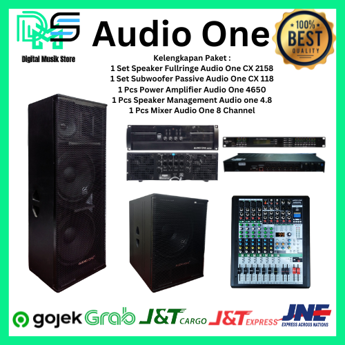 Paket Sound System Speaker Fullrange Audio One Subwoofer Passive ...