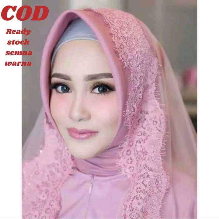 SLAYER PENGANTIN, KERUDUNG AKAD TILE BROKAT RENDA KERUDUNG WISUDA ...