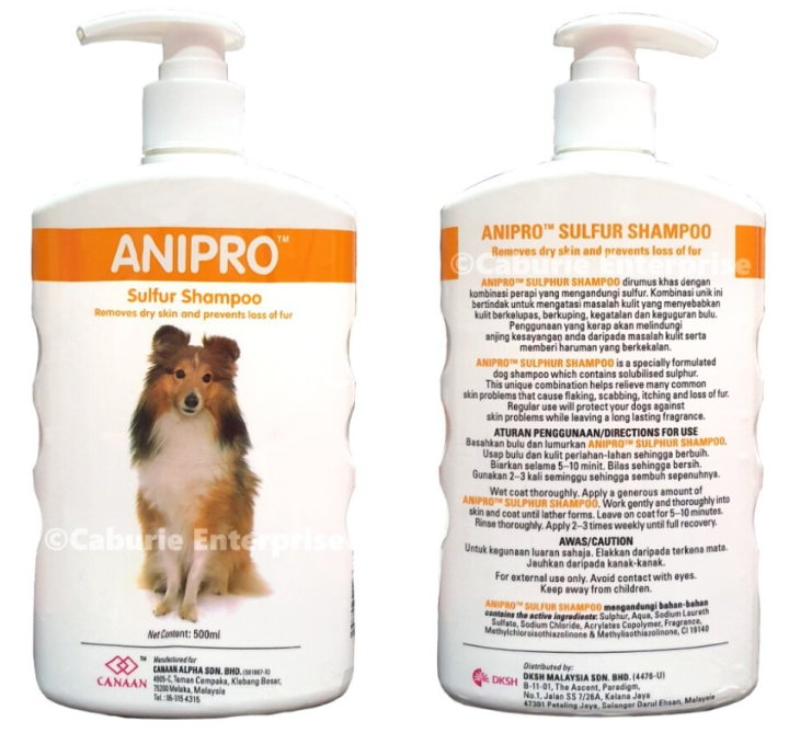 Canaan ANIPRO SULPHUR SHAMPOO for pets 500ML | Lazada