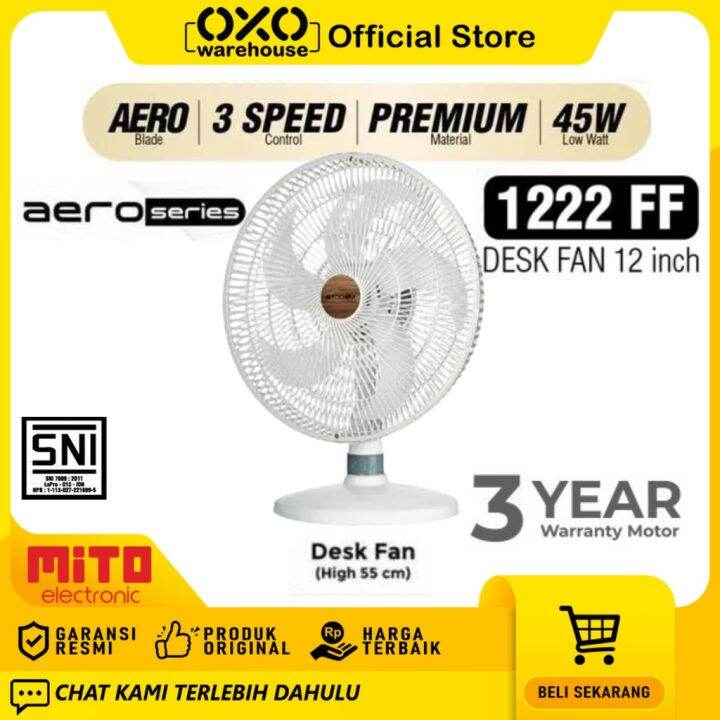 MITOCHIBA Kipas Angin Meja Aero Series 1222FF12 Inch low Watt Garansi ...
