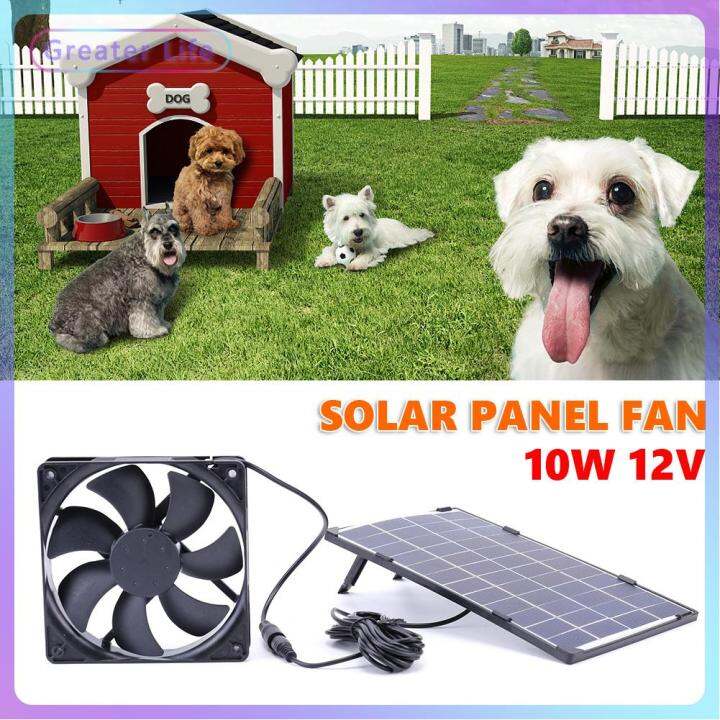12V 10W Solar Powered Panel Kit Complete Outdoor Sun Power Camping Fan ...