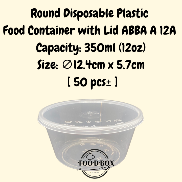 FOODBOX - 12oz Round Disposable Plastic Food Container ( 50pcs± ) ABBA ...