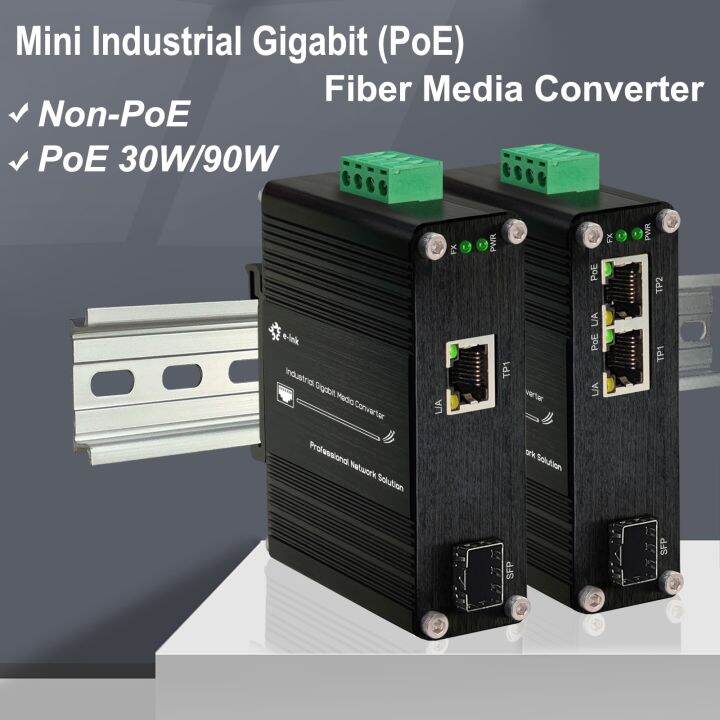 Industrial (PoE) Media Converter with Gigabit RJ45 and SFP Port ...