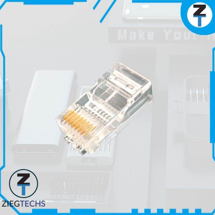 Ziegtechs RJ45 Pure Copper CAT5 CAT5E CAT6 rj45 connector crystal head ...