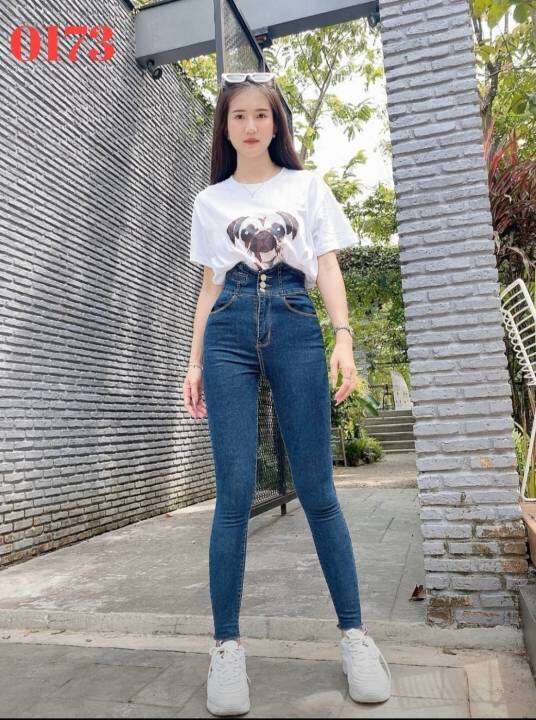 🌷Richy Shop99🌷 0173 โล๊ะล้างสต็อก กางเกงยีนส์ขายาว ทรงขาเดฟ ผ้าดีมาก ใส่สบาย เอวสูงปิดสะดือเลย ...