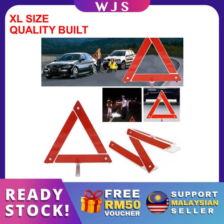 (XL SIZE + REFLECTOR) WJS Car Hazard Reflector Early Warning Road ...