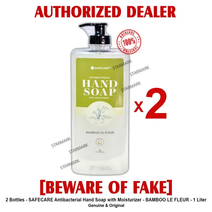SAFECARE Antibacterial Hand Soap 1 Liter BAMBOO LE FLEUR Liquid Soap ...