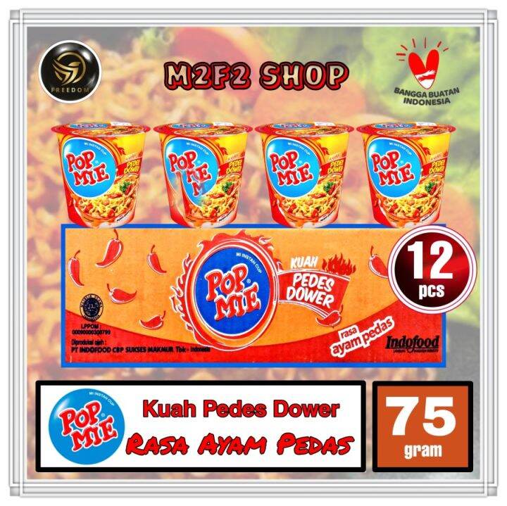 POP MIE | Mi Instan Cup Kuah Pedes Dower Ayam Pedas - 75 gr (Kemasan ...