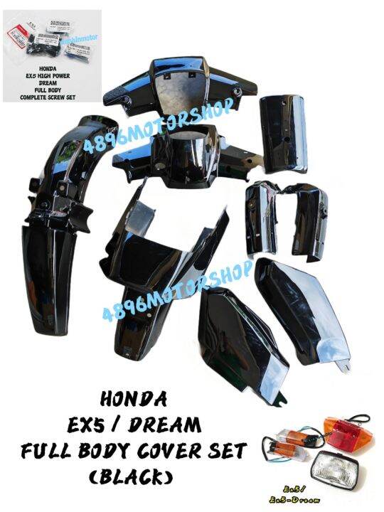 FULL BODY COVER SET COMBO HONDA EX5 HIGH POWER EX5 DREAM SIAP LAMPU DEPAN BELAKANG HEAD LAMP SET ...