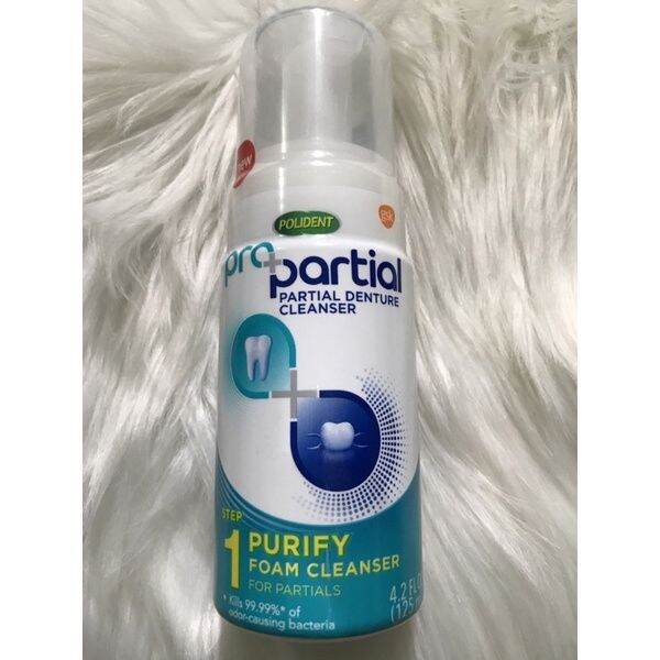 Polident Propartial Step 1 Antibacterial Partial Denture Cleanser Foam ...