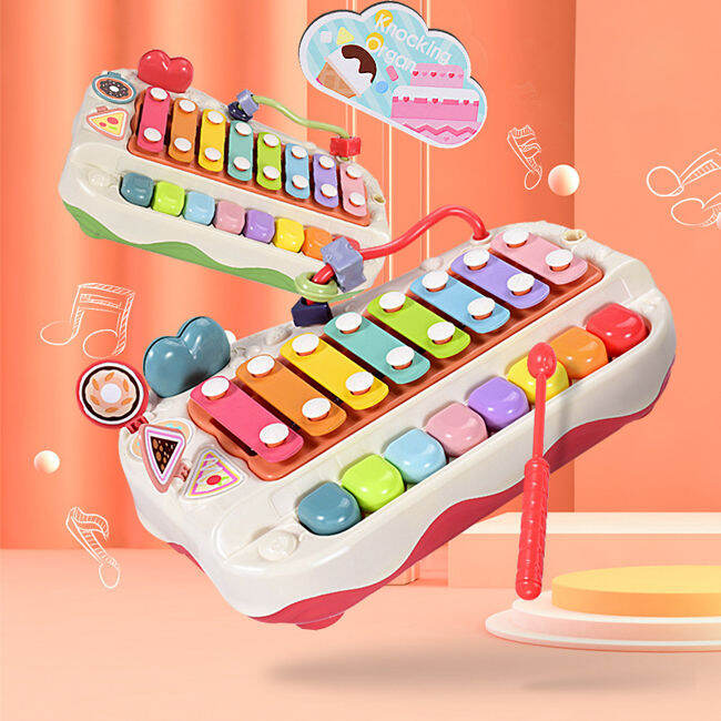 2 in 1 Baby Educational Knocking Organ Toy Musical Instrument Set Fun ...