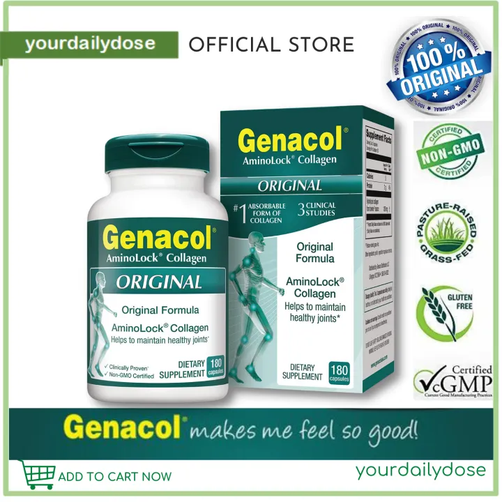 Genacol AminoLock® Collagen Original Formula Joint Supplements 180caps ...