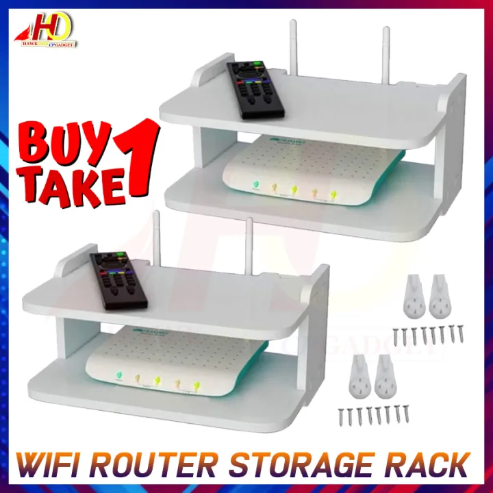 BUY 1 TAKE 1 Wifi Router Storage Rack Display Holder Double Floating ...