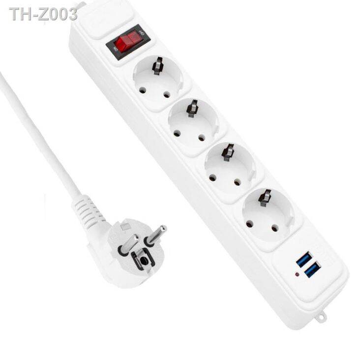 ☃ EU Plug Socket Network Filter 2500W 10A Power Board Switch With 2M ...