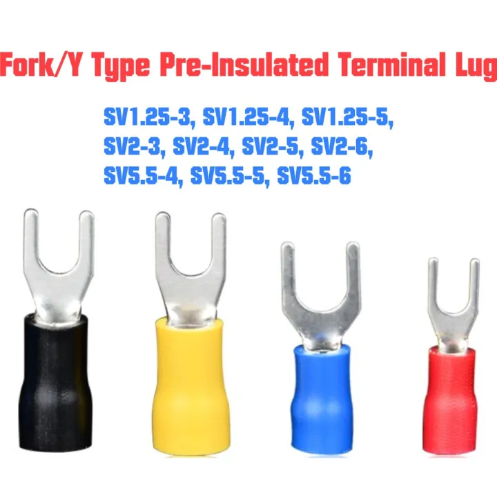 Spot 100pcs Y - Crimp Connector Pressed Pre-insulated Terminal Lugs♒ ...