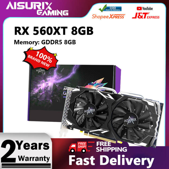 AISURIX 100 New RX 560XT 8GB Graphics Card AMD GPU Computer Video Card ...