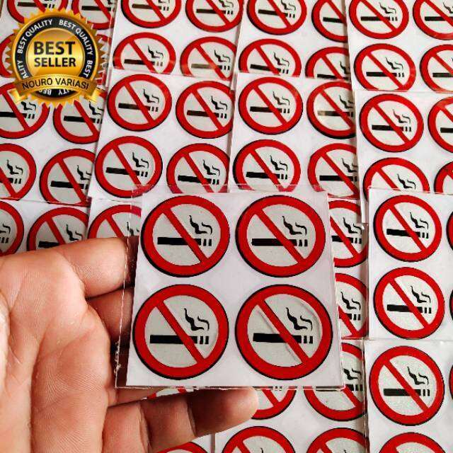 stiker cutting sticker tumpuk warning dilarang merokok no smoke 4 ...