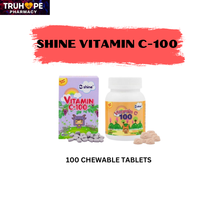 SHINE VIT C-100 ORANGE/GRAPE 100 CHEWABLE TABLETS | Lazada