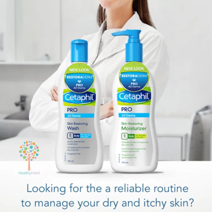 CETAPHIL PRO AD Derma Restoraderm Skin Restoring Body Wash/Moisturizer ...