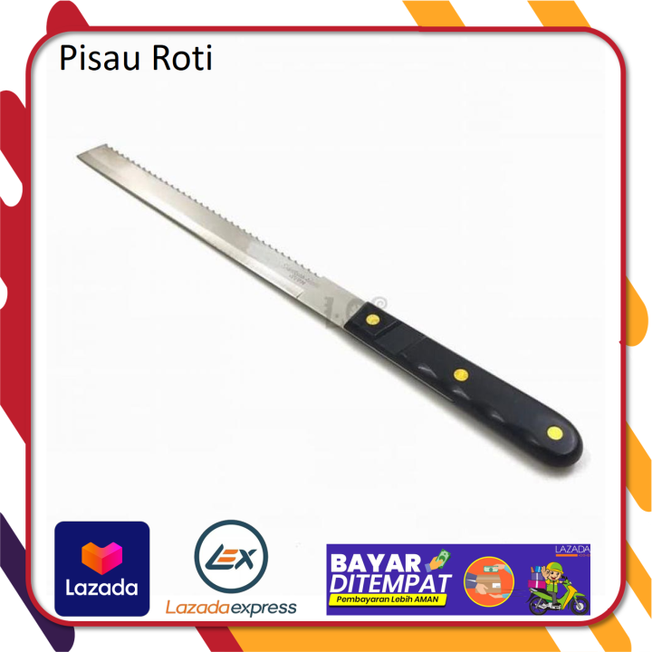 Pisau Potong Roti Tawar Bolu Kue Tart 2 Sisi Stainless Steel Bread ...