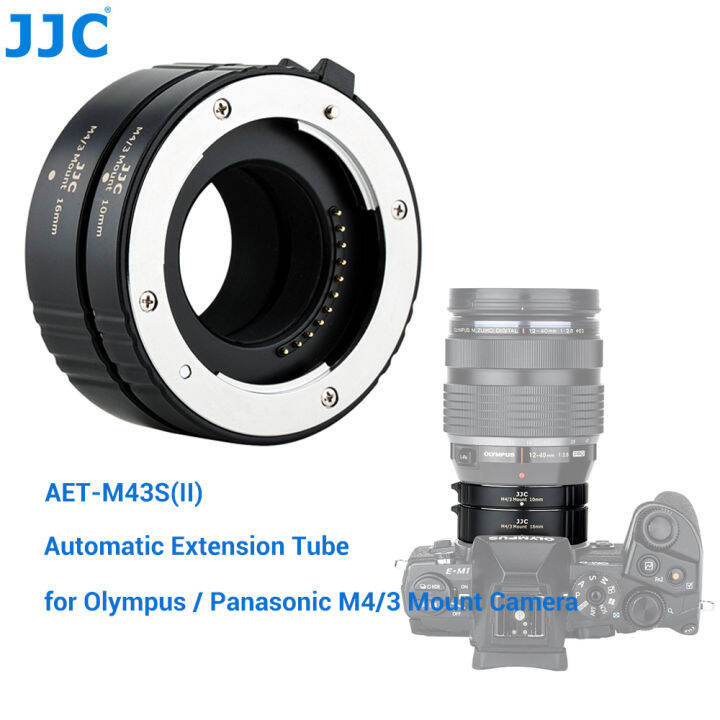 JJC 4/3 Auto Focus Macro Extension Tube Set for Olympus OM SYSTEM OM-1, OM-D E-M1 Mark III E-M5 ...