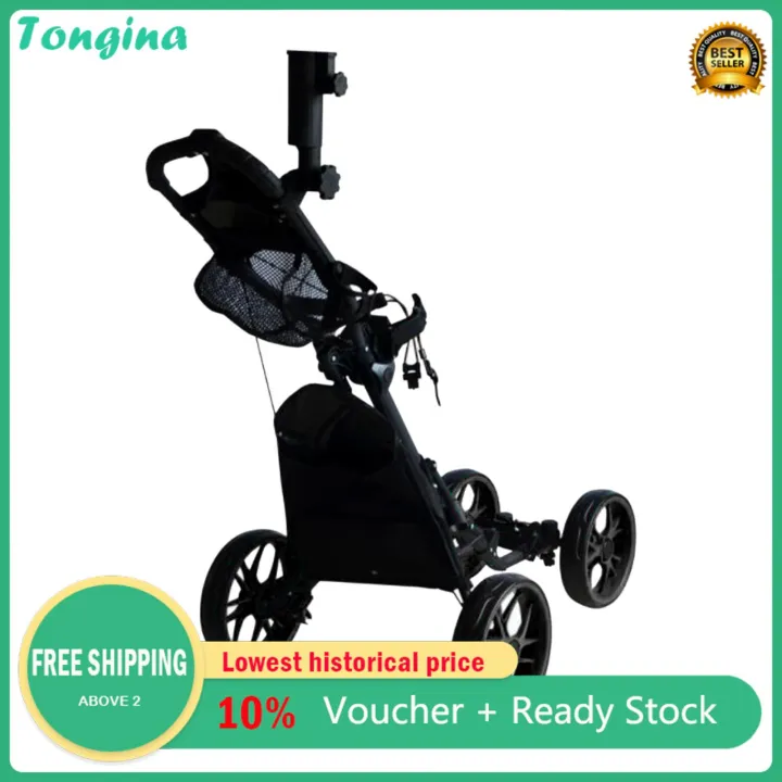 tongina Portable Folding Golf Pull Carts 4 Wheel Caddy Cart Walking ...