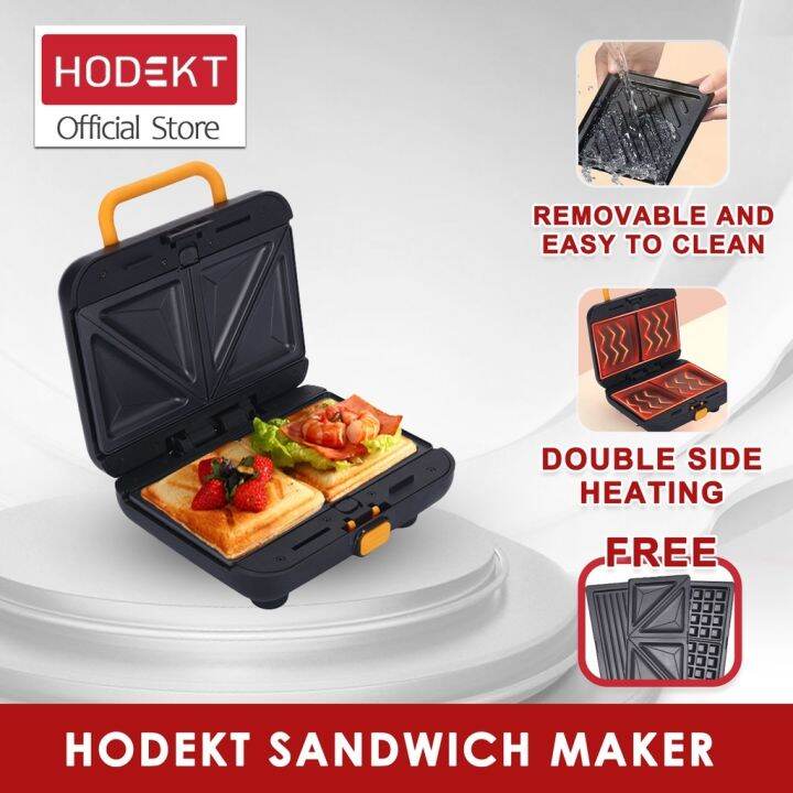 HODEKT 3 in 1 Waffle Maker Electric Sandwich MultiFunctional Breakfast ...