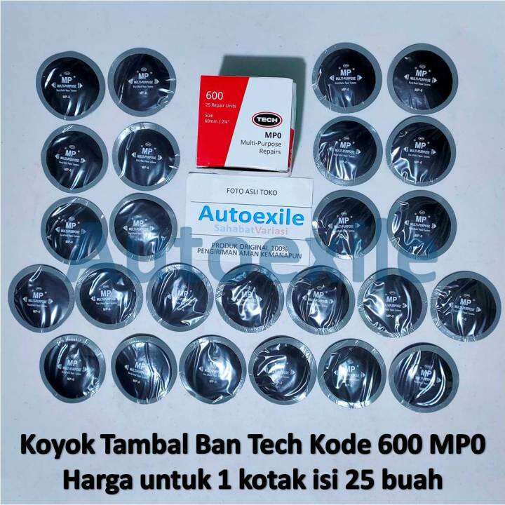 Tech MP0 Multi Purpose Bulat 60mm Bias Radial Koyok Tambal Ban Luar Tapak Tip Top Karet Tempel ...