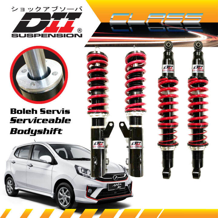 DII ADJUSTABLE Perodua Axia/Bezza Hi Lo Body Shift Serviceable Absorber ...