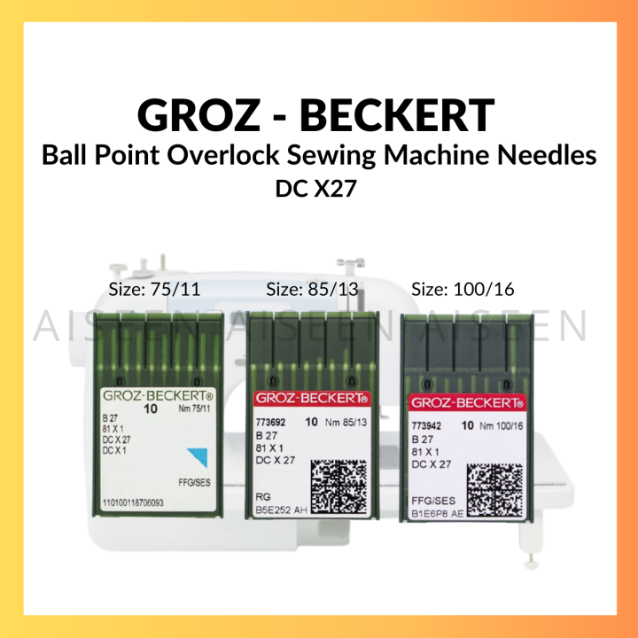 🧵 Groz-Beckert DCX27 Ball Point Overlock Sewing Machine Needles/JARUM MACHINE JAHIT TEPI | Lazada