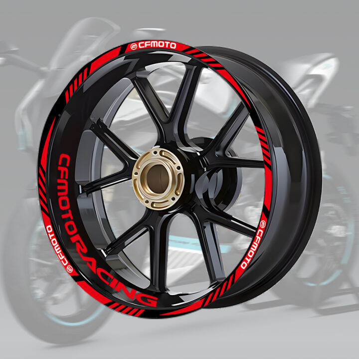 Reflective Motorcycle Wheel Stickers Hub Decal Rim Stripe 12 Inchs for ...