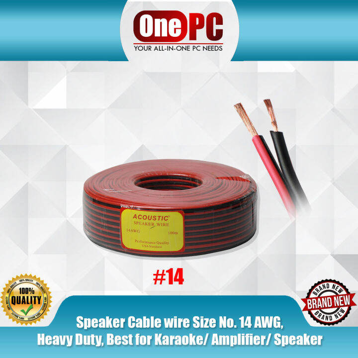 Speaker Cable wire Size No. 14 AWG, Heavy Duty, Best for Karaoke ...