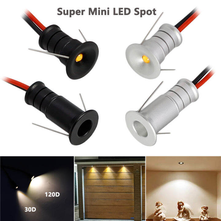 Small Spot Light 0.5W Mini LED Spotlight 12V Dimmable 10mm Cutout Recessed Downlight Ceiling ...