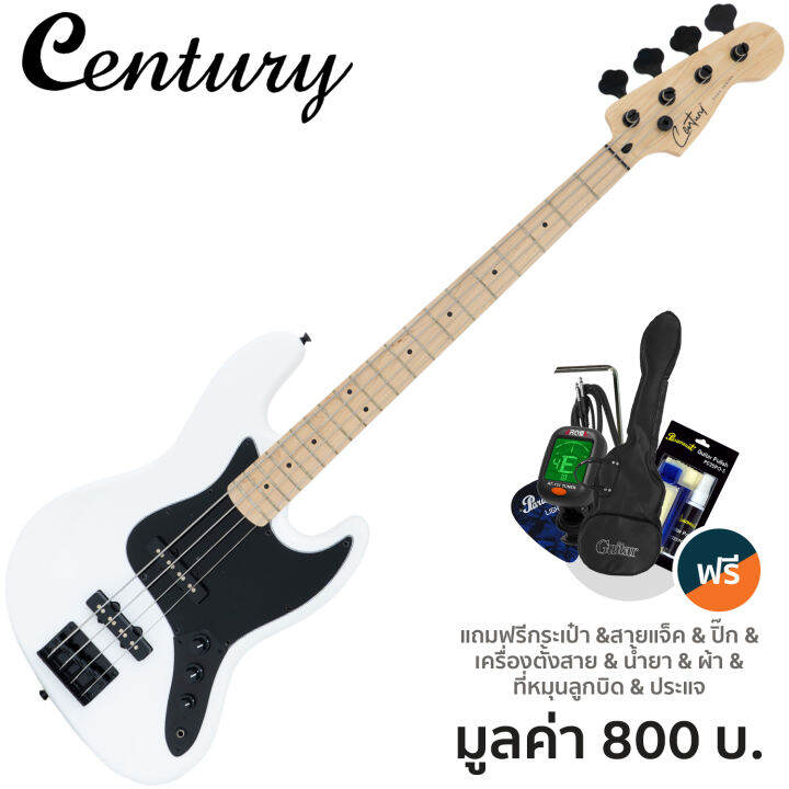 Century DJB Dark Series กีตาร์เบส ทรง Jazz Bass 20 เฟร็ต ฮาร์ดแวร์สีดำ + แถมฟรี กระเป๋า & จูนเน ...