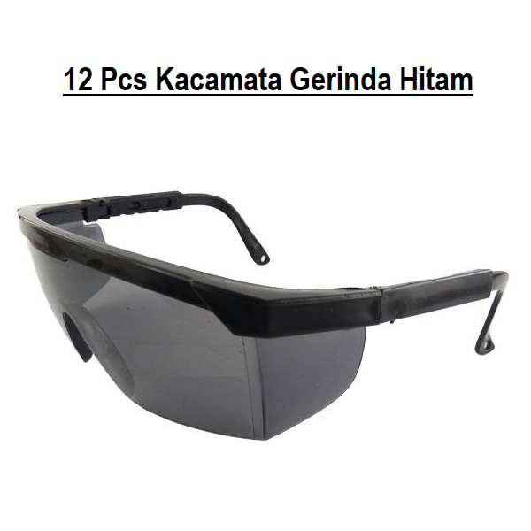 Safety Glasses / Kacamata Gerinda Hitam PAKET ( isi 12 pcs ) | Lazada ...