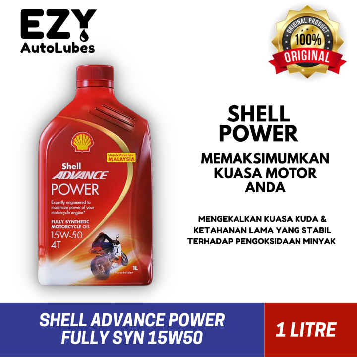 Shell Advance Power 15W50 1L Fully Syn 4T👉 PASARAN MALAYSIA PEK 100% ...
