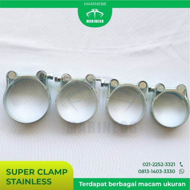 KLEM SELANG / KLEM BESI / SUPER CLAMP STAINLEES STEEL 304. 104-112 MM ...