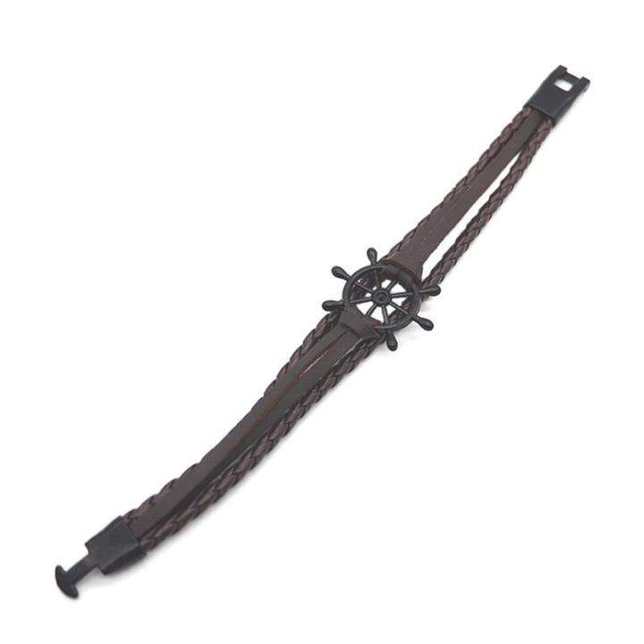 Ship Steering Wheel Braided Brown Leather Bracelet | Lazada PH