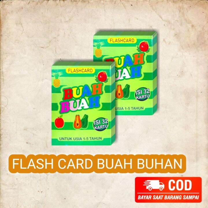 Flash Card Edukasi Anak Mengenal / Buah Buahan | Lazada Indonesia