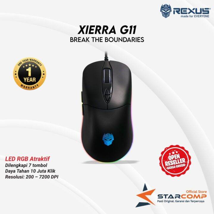 Rexus Xierra G11 RGB Wired Gaming Mouse | Lazada Indonesia