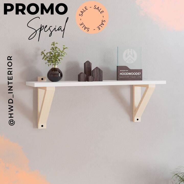 Rak dinding minimalis dekorasi dinding model ambalan 60cm | Lazada ...