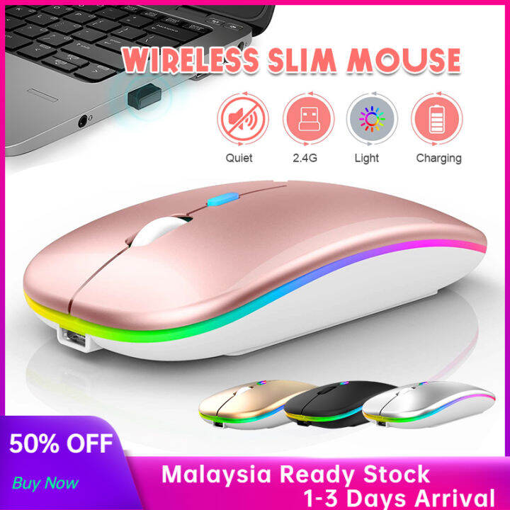 Wireless Silent Mouse Bluetooth 2.4Ghz Receiver Wireless Mice ...
