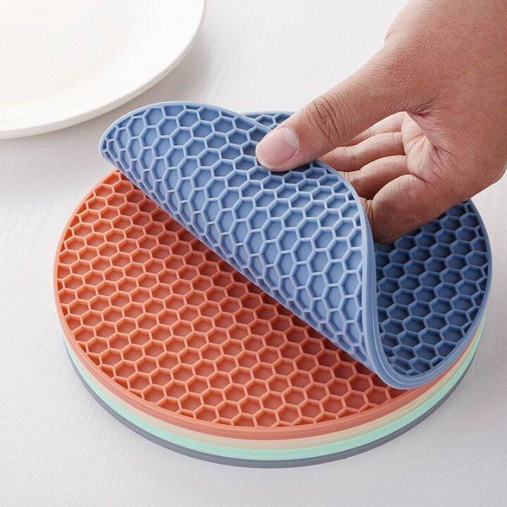 SILICONE POT HOLDER HEAT RESISTANCE PLACEMAT COASTERS NON SLIP POT ...