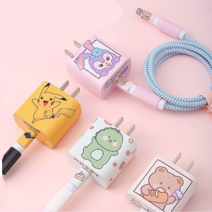 พร้อมส่งค่ะ😍สติ๊กเกอร์หัวชาร์จไอโฟนลายการ์ตูน iPhone iPad fast charge ...