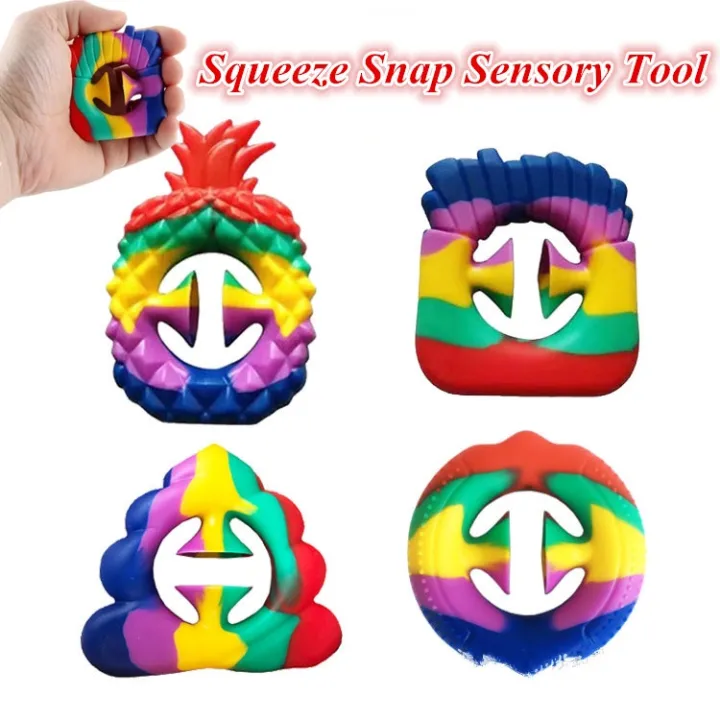 【Junjun】ออทิสติกความเครียดบรรเทาบีบ Snap Sensory เครื่องมือ Fidget Toys ...
