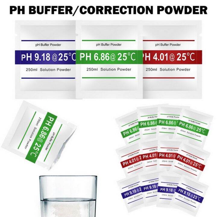 Reeopee 3pc Ph Test Meter Measure Calibration Solution Ph Buffer Powder 4 01 6 86 9 18 Lazada Ph